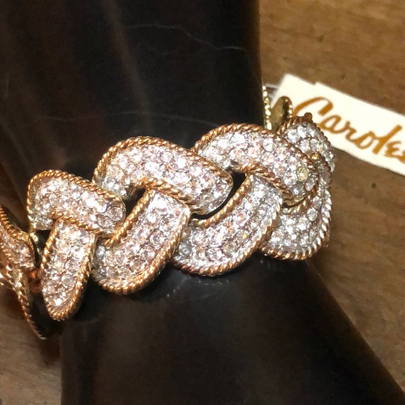 Carolee | Jewelry | Nwt Carolee Statement Bracelet With Crystals Gold ...